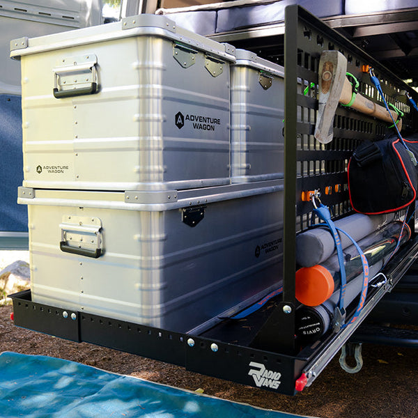 Camper Van Hard Storage - AUX Box Aluminum Slide-Out Cases